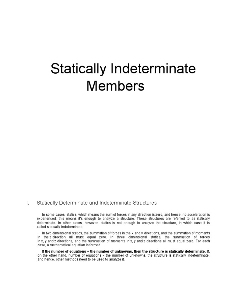Statically Indeterminate Members | PDF