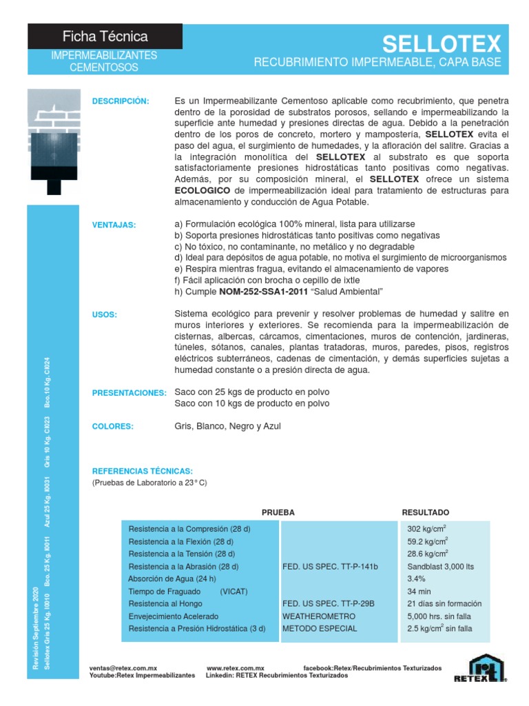 Sellotex 2020 | PDF | Revestimiento | Agua