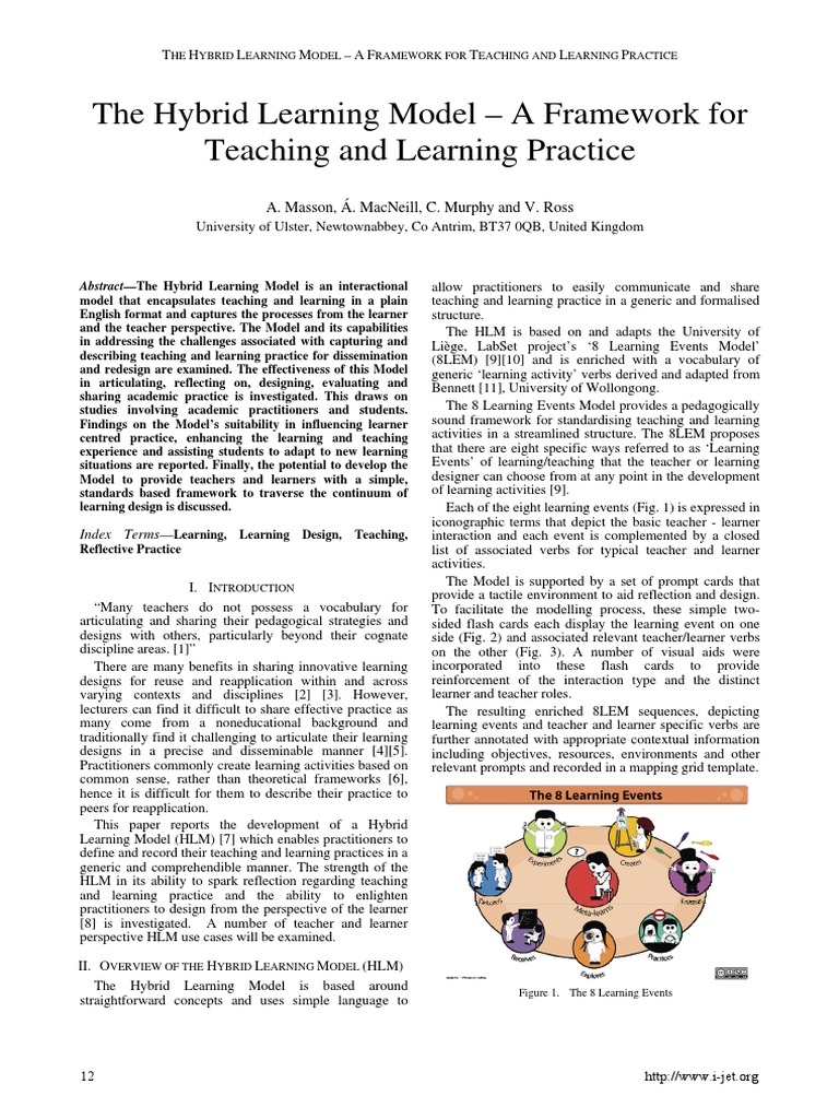 The Hybrid Learning Model - A Framework For Teachi | PDF ...