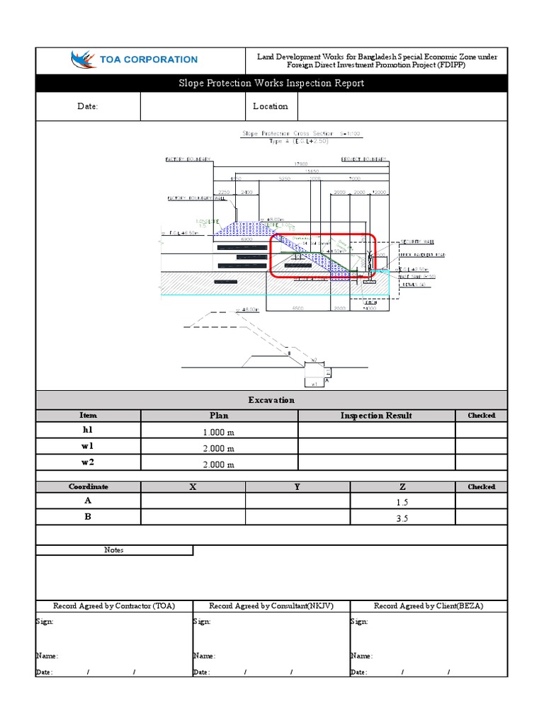 Slope Protection Inspection Sheet | PDF | Industries | Business