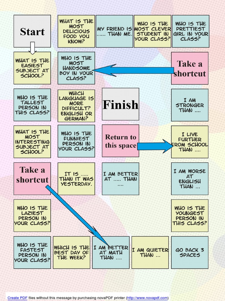 Comparatives & Superlatives Board Game | PDF