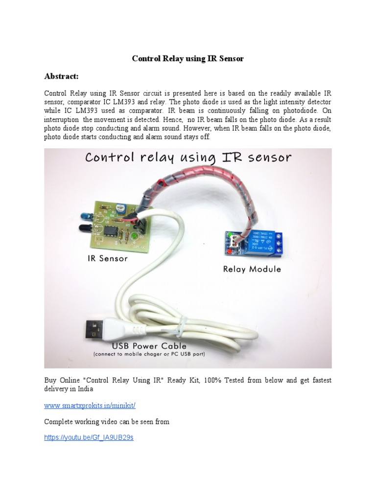 Control Relay Using IR Sensor | PDF | Relay | Printed Circuit Board