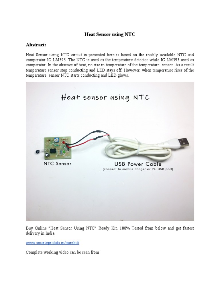 Heat Sensor Using NTC | PDF | Printed Circuit Board | Resistor