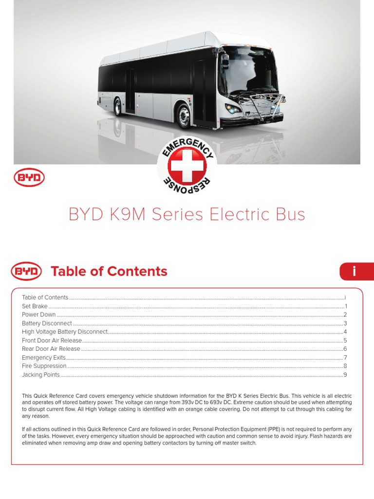 BYD K9M Series Bus EV ERG | PDF | Door | Firefighting