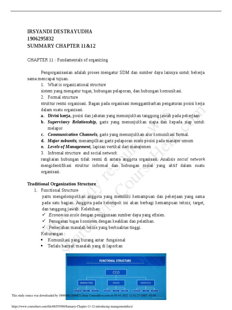 Sumarry Chapter 11 12 Introducing Management | PDF | Karier & Perkembangan