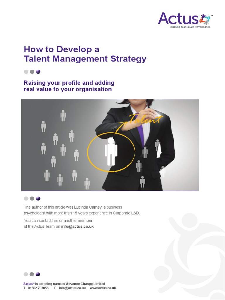 Whitepaper How To Develop A Talent Management Strategy | PDF | Talent ...