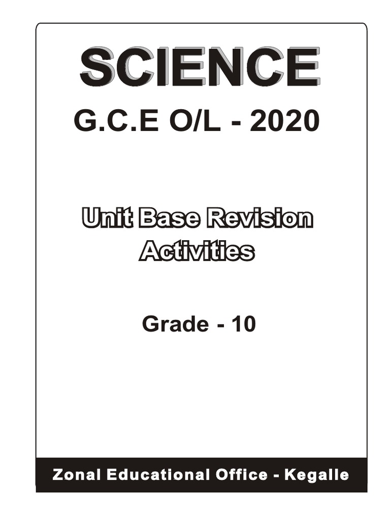 Grade 10 Science Unit Test Papers Tamil | PDF