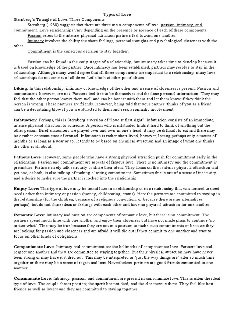 Types of Love | PDF | Social Psychology | Love