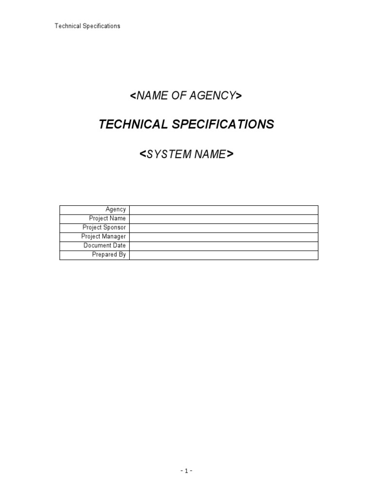 Technical Specifications | PDF | Unit Testing | Specification ...