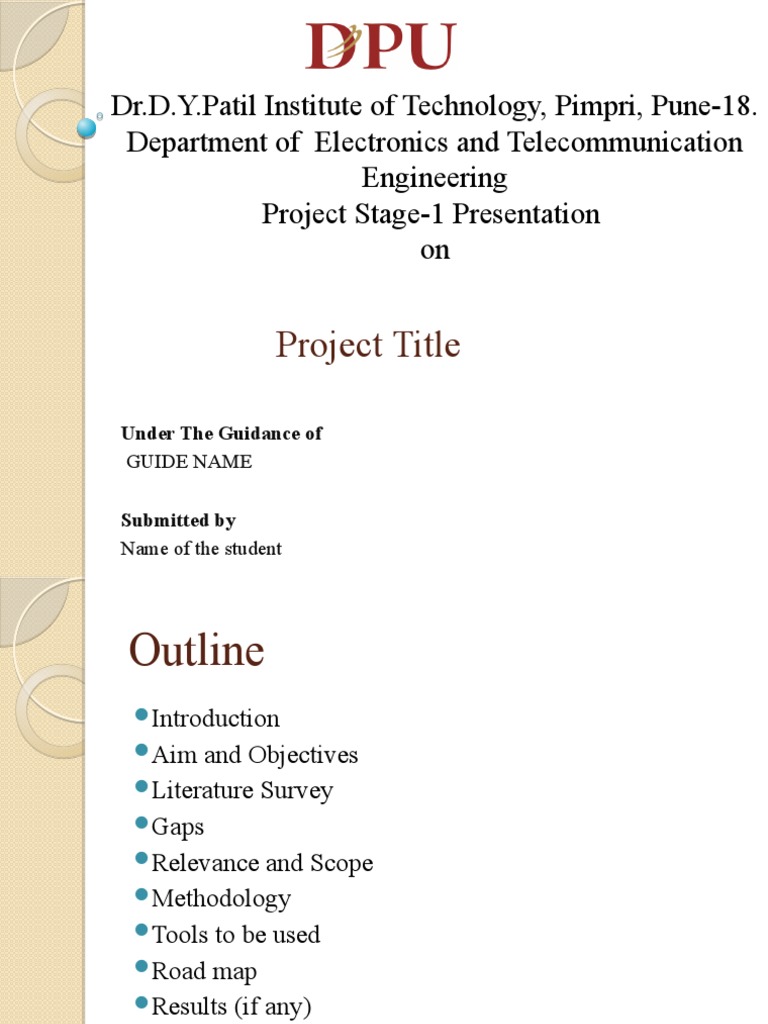 Format For Project Stage - I | PDF