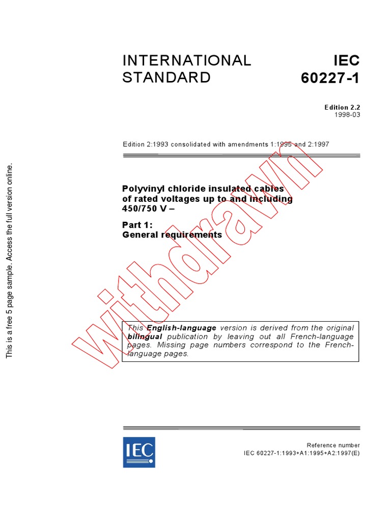Iec 60227-1 | PDF | International Electrotechnical Commission ...