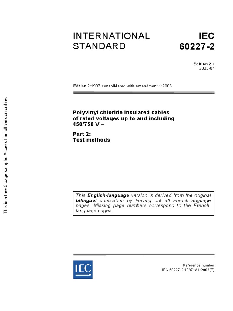 Iec 60227-2 | PDF | International Electrotechnical Commission ...