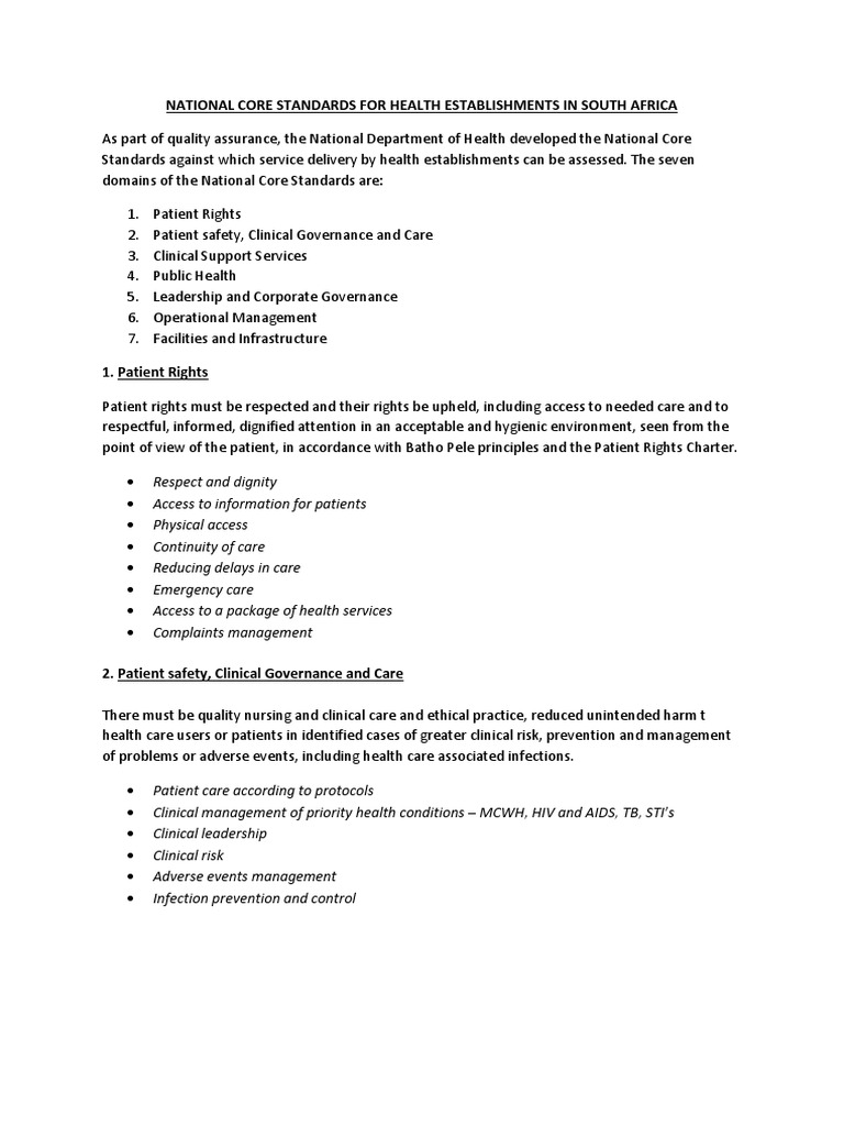 National Core Standards | PDF | Patient Safety | Health Care