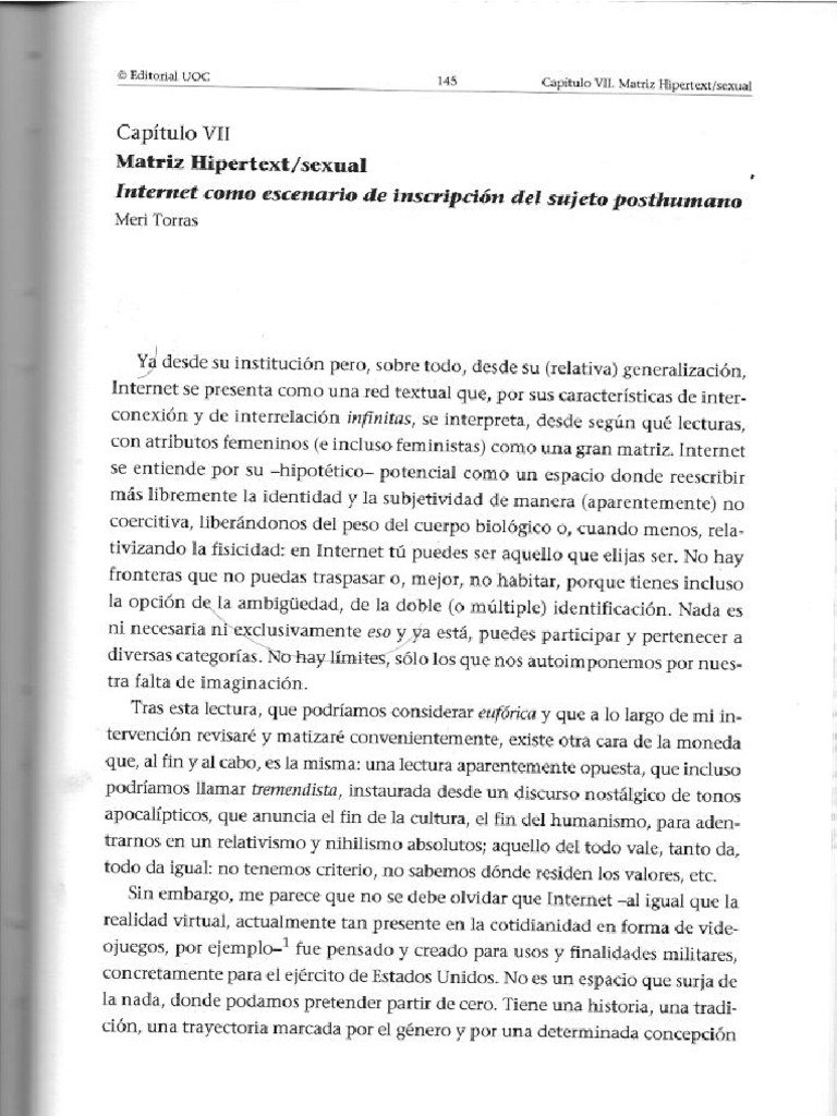 Matriz Hipertext/sexual. | PDF