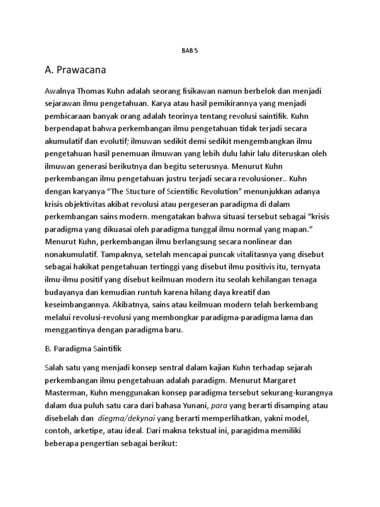 Filsafat Ilmu Bab 5 Epistemologi Revolusi Saintifik Thomas S. Kuhn | PDF Filsafat Ilmu Bab 5 Epistemologi Revolusi Saintifik Thomas S. Kuhn | PDF