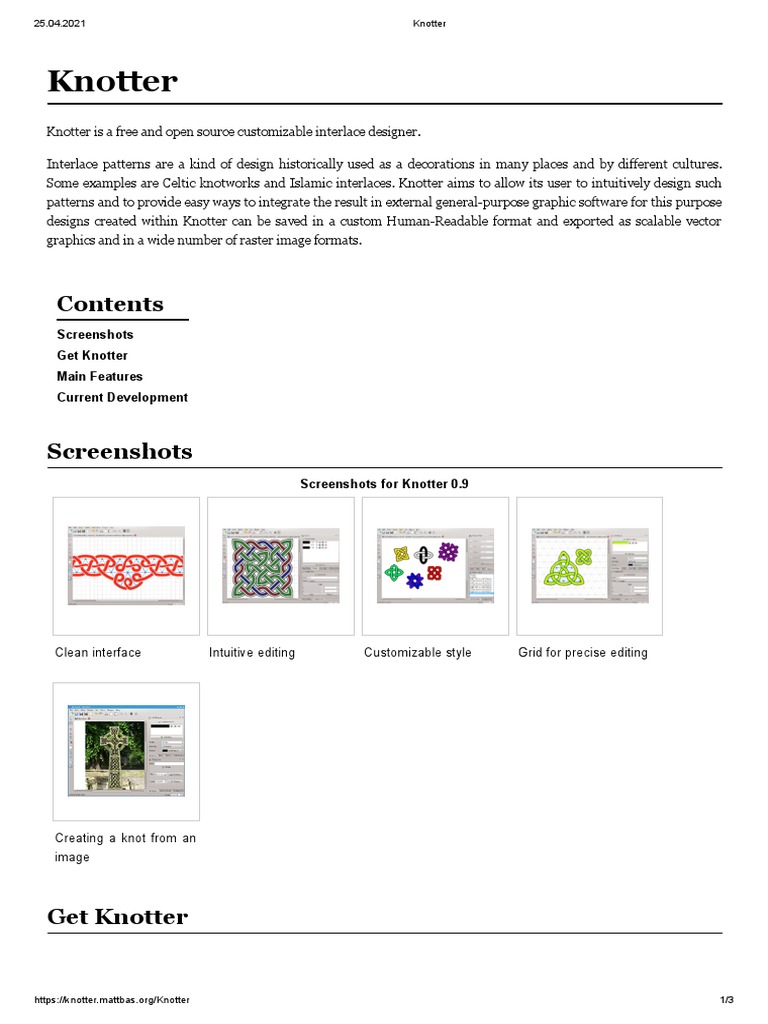 Knotter: Free Interlace Design Tool | PDF | Raw Image Format | Zip ...