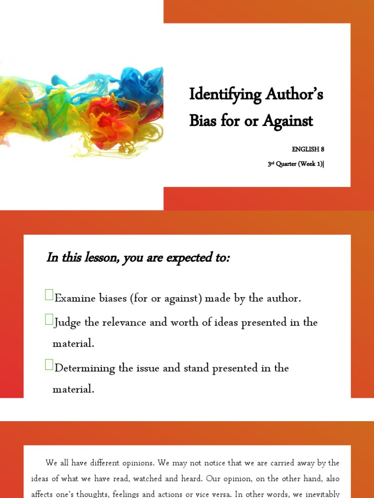 Eng8 Lesson Q3 WK1 | PDF | Bias | Psychological Concepts