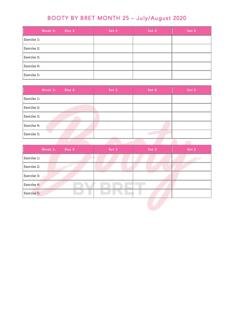 BBB Month 25 Workout Log | PDF | Joints | Musculoskeletal System