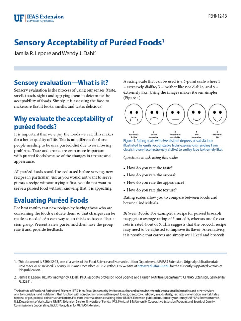 Sensory Acceptability of Puréed Foods: Sensory Evaluation-What Is It ...