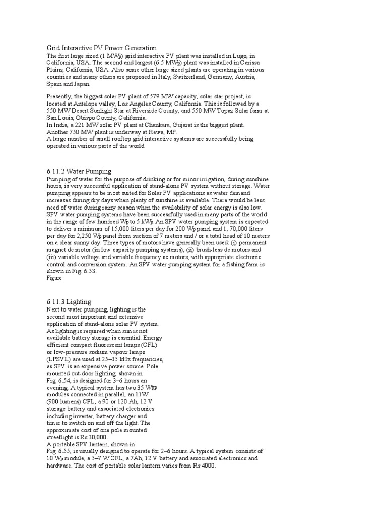Grid Interactive PV Power Generation | Download Free PDF | Photovoltaic ...