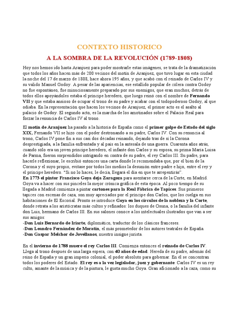 Contexto Historico | PDF | Napoleón | Francisco Goya
