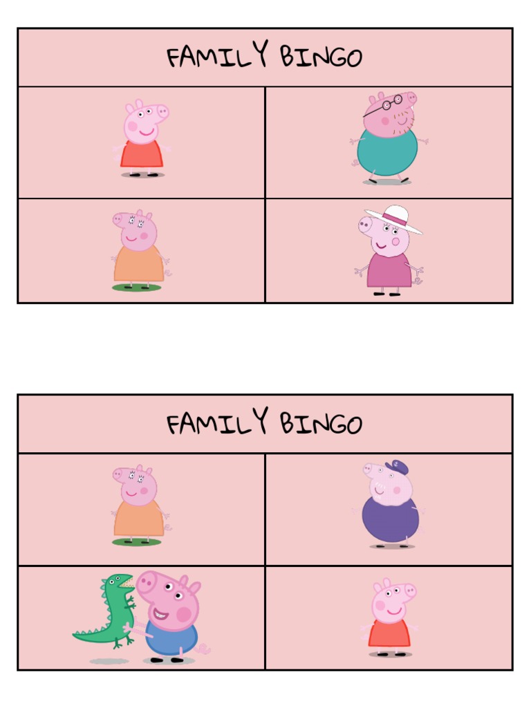 Family Bingo - Peppa Pig | PDF