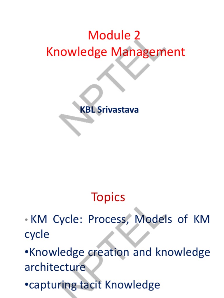 Week 2 Lecture Material - Watermark | PDF | Expert | Knowledge Management