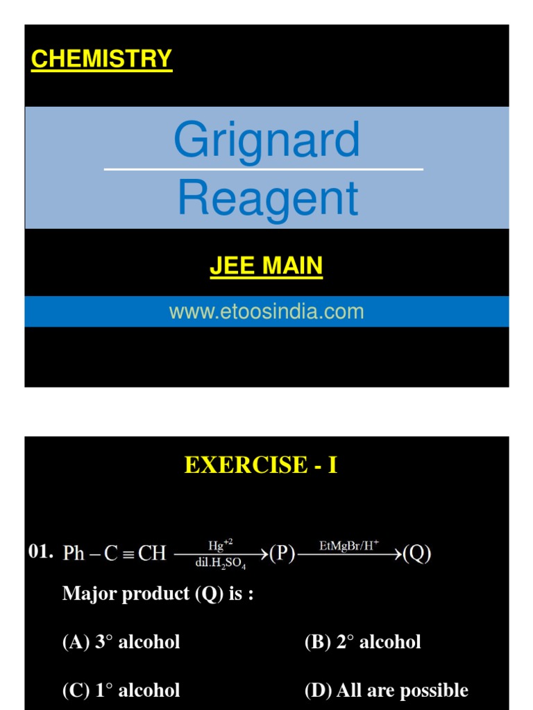 Grignard Reagent Reactions and Products | PDF | Organic Chemistry ...