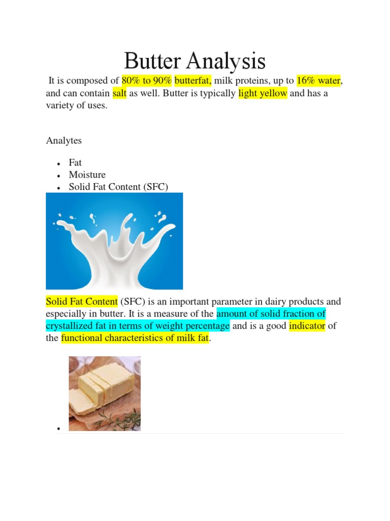 Butter Analysis | PDF | Filtration | Butter