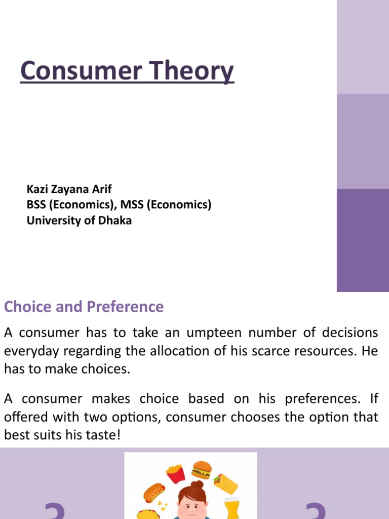 Consumer Theory: Kazi Zayana Arif BSS (Economics), MSS (Economics ...