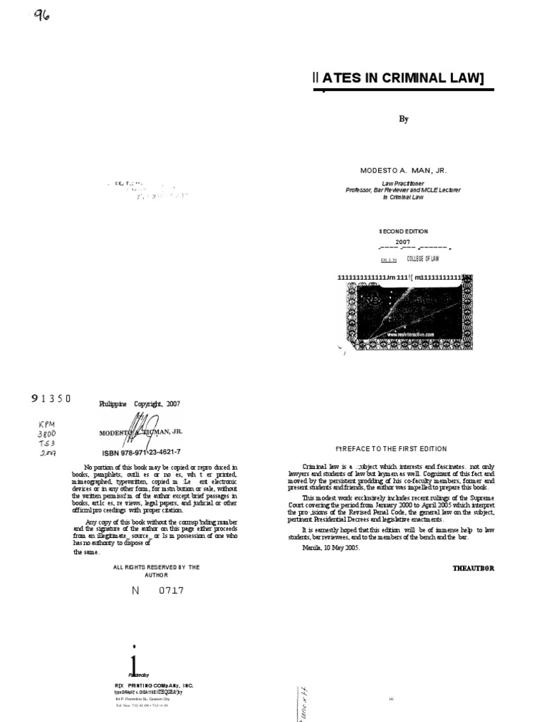 Ticman Criminal Law | PDF | Defamation | Crime & Violence