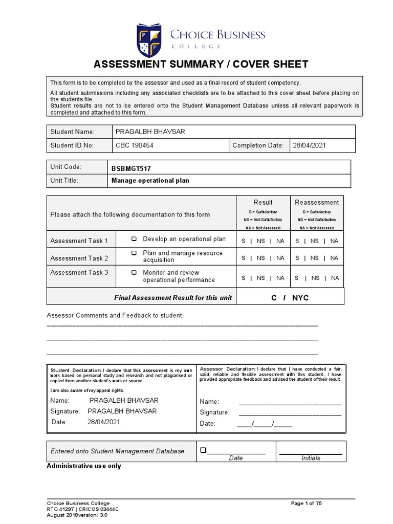 BSBMGT517 - Assessment Tasks Workbook | PDF | E Commerce | Enterprise Resource Planning