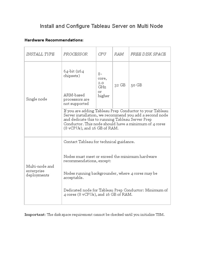 Tableau Server Multi-Node Installation Guide | PDF | Computer Cluster ...