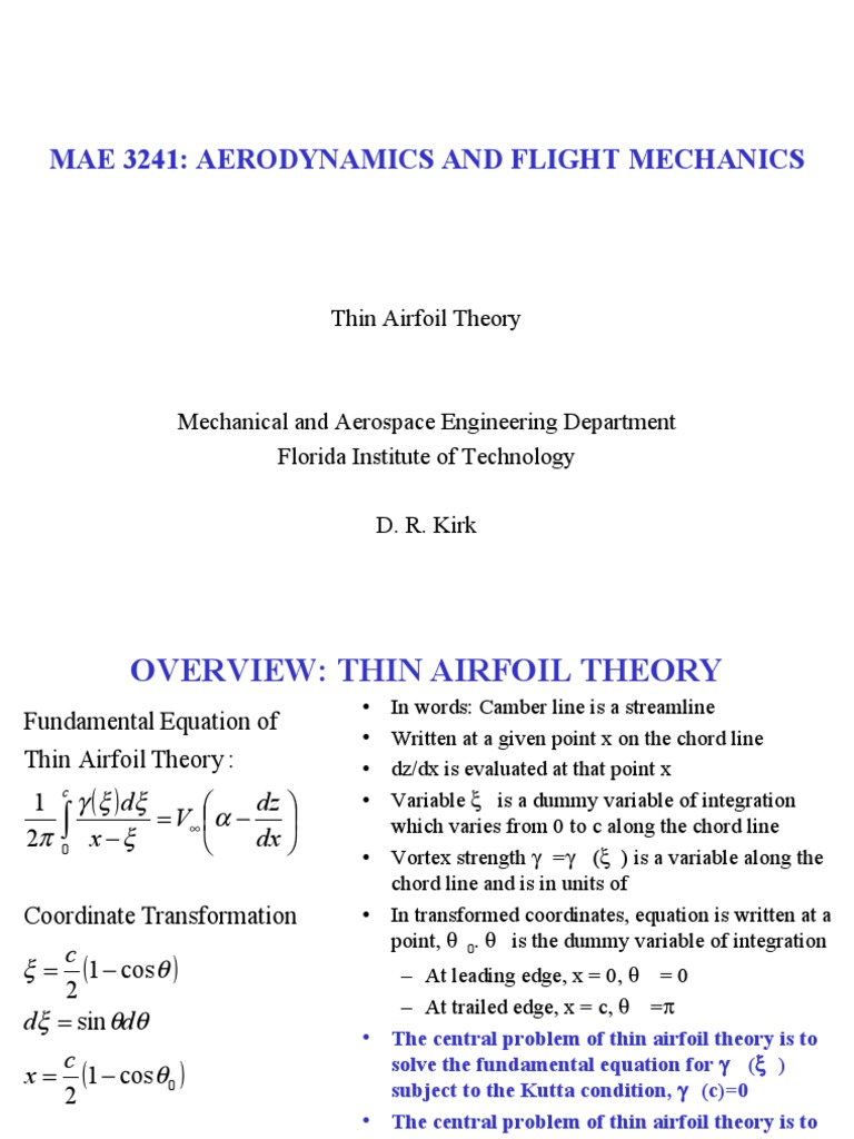 Thin Airfoil Theory | PDF | Airfoil | Lift (Force)