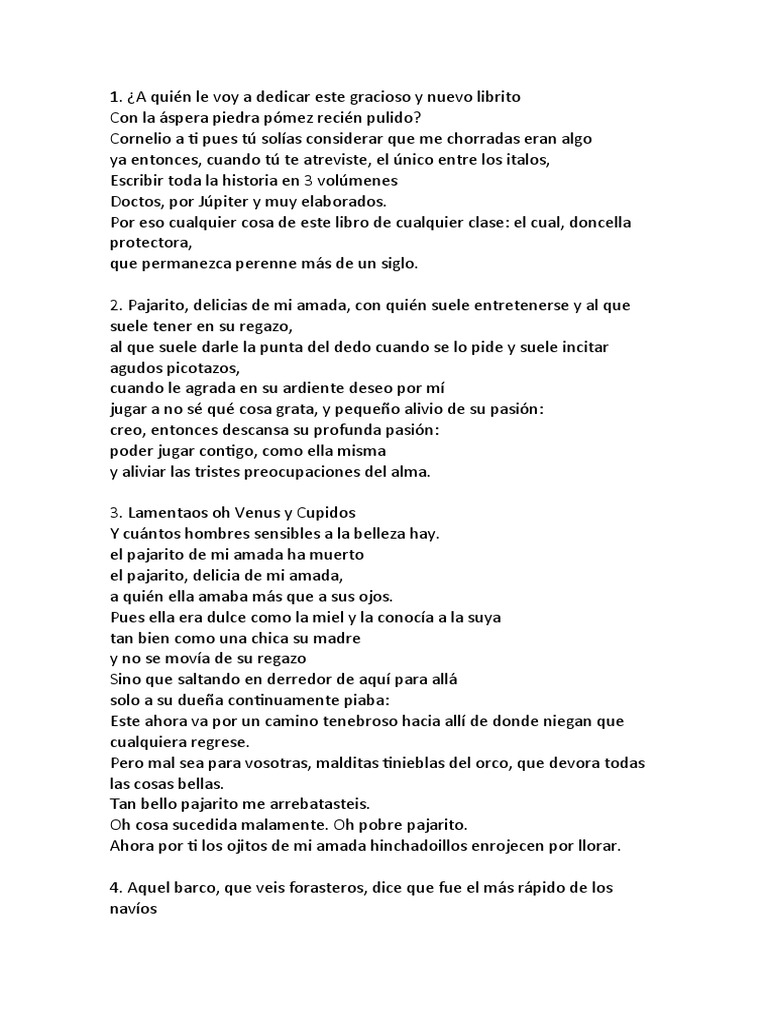 Catulo Poemas Clase | Descargar gratis PDF | Amor