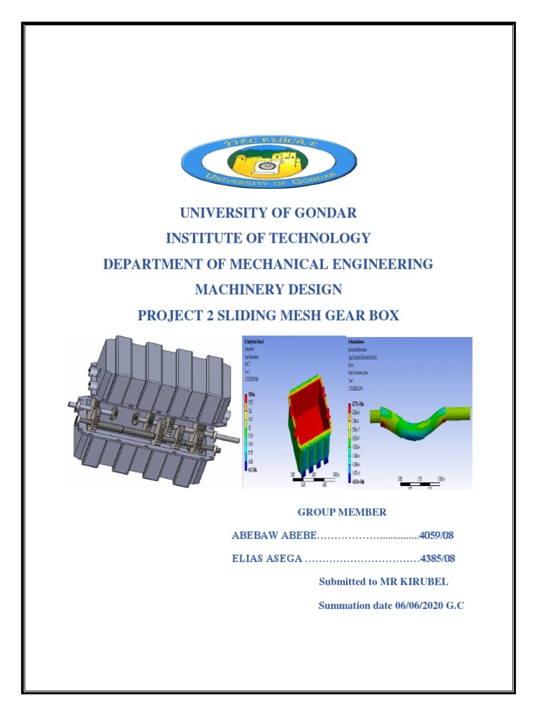 Elias and Abawu Sliding Mesh Gear Box Design Final | PDF | Manual ...