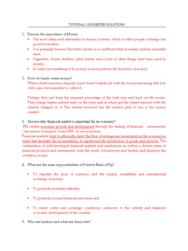 Tutorial 1 Suggested Solutions | Download Free PDF | Interest | Money