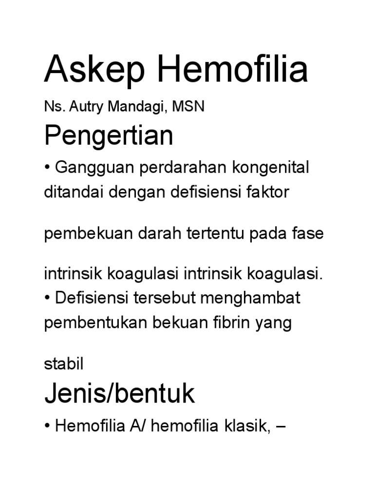 Askep Hemofilia | PDF