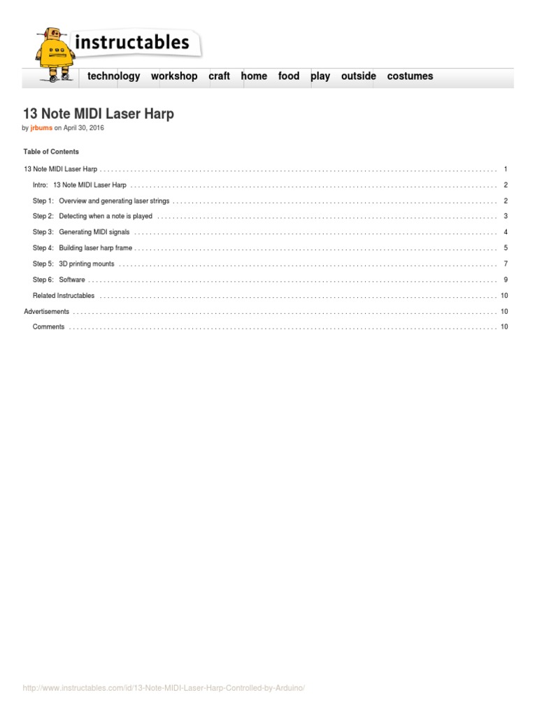 13 Note MIDI Laser Harp Controlled by Arduino | PDF | Analogue Electronics | Amplifier