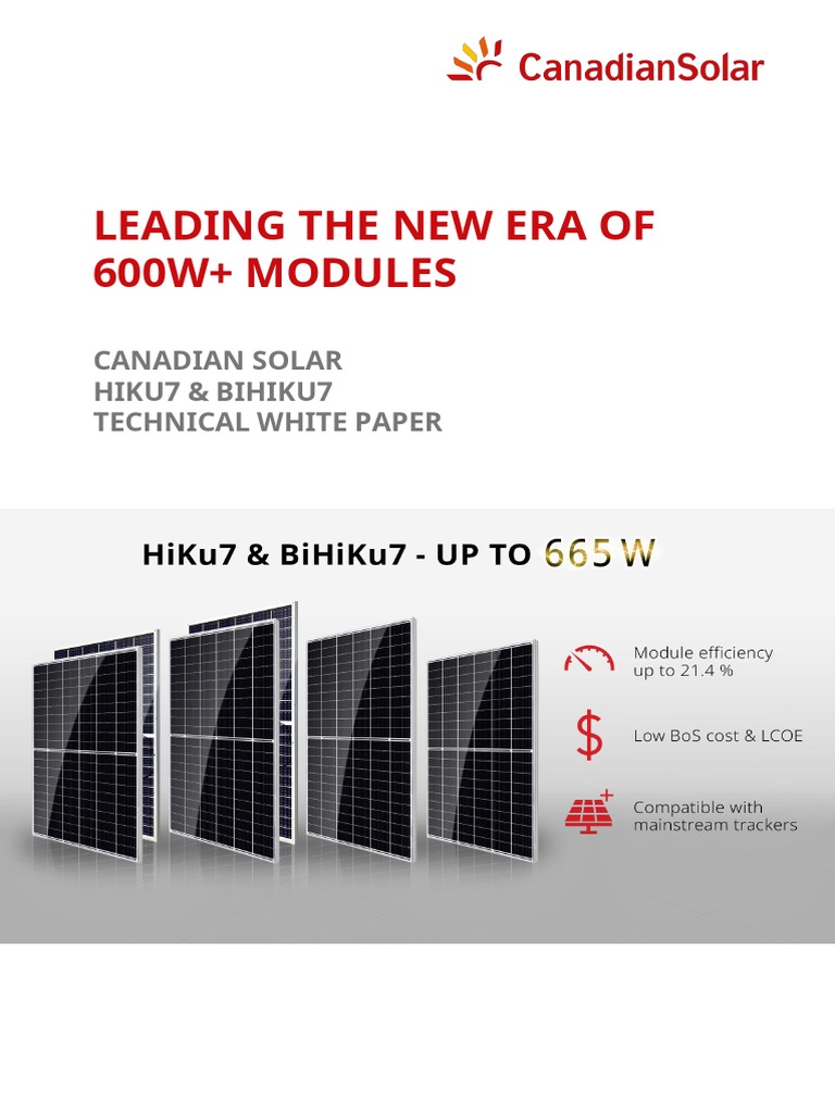 Leading The New Era of 600W+ Modules: Canadian Solar Hiku7 & Bihiku7 ...
