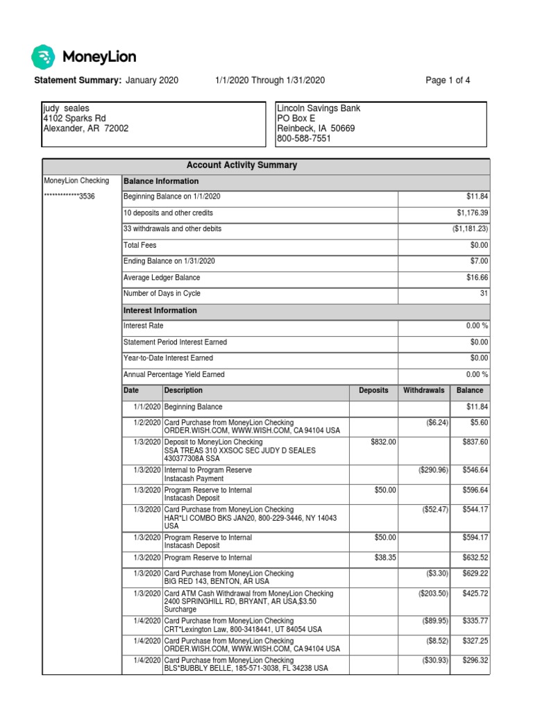 Money Lion | PDF | Deposit Account | Debit Card