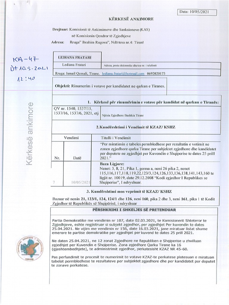 Lediana Fratari, Ankimim Tirane | PDF