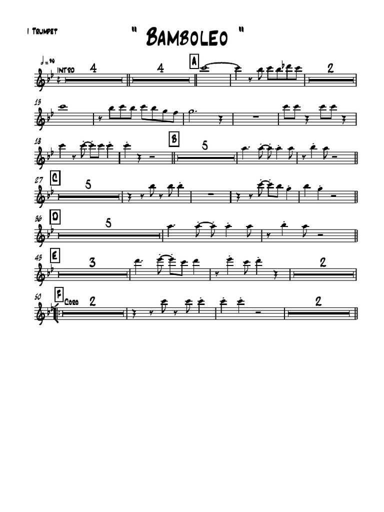 Trumpet Sheet Music: Bamboleo | PDF
