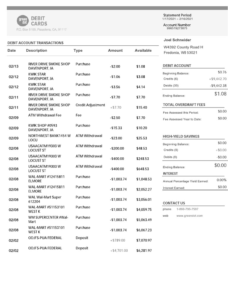 Bank Statement 3 Months | PDF
