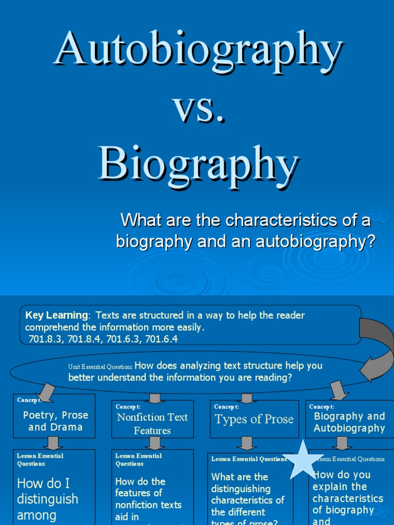 Text Structure L4 Autobiography V Biography | PDF | Reading ...