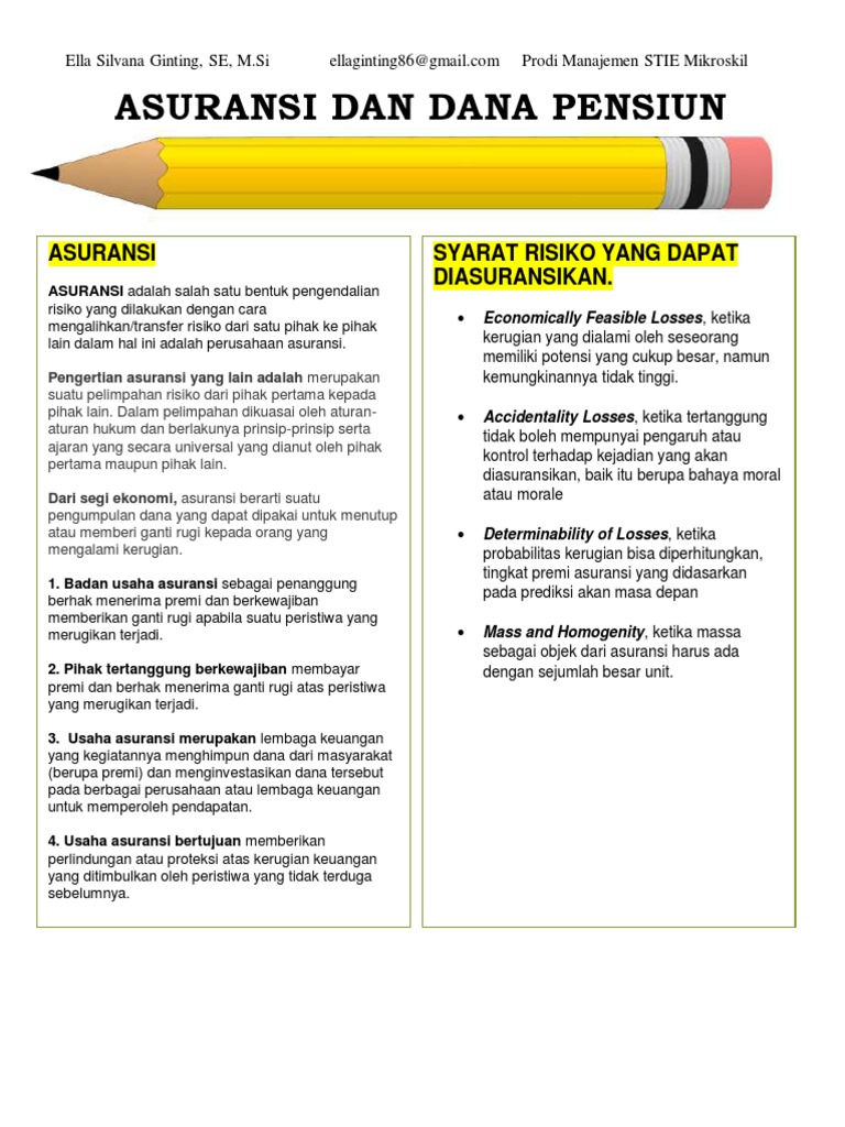 Asuransi Dan Dana Pensiun | PDF | Bisnis | Pengelolaan Keuangan & Uang