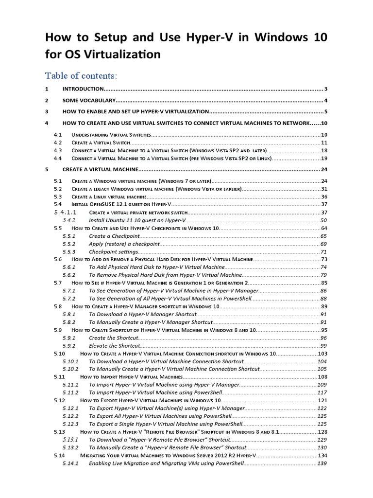 How To Setup and Use Hyper | PDF | Hyper V | Virtualization