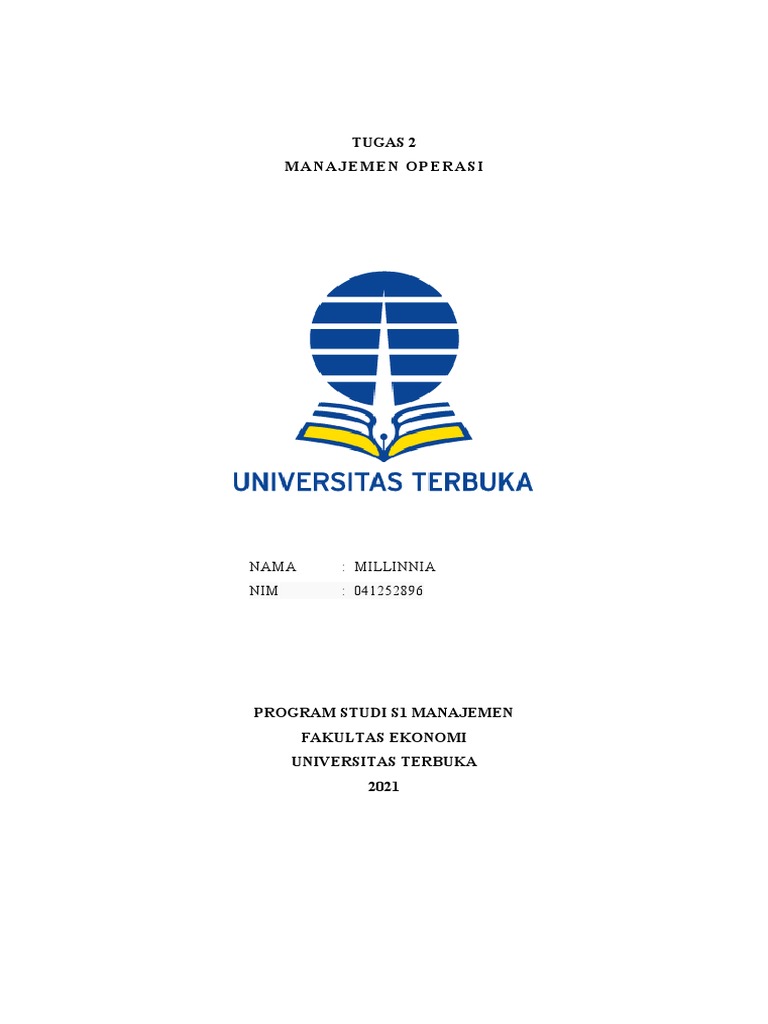 Millinnia 041252896 - Tugas 2 Manajemen Operasi (EKMA4215.03) | PDF