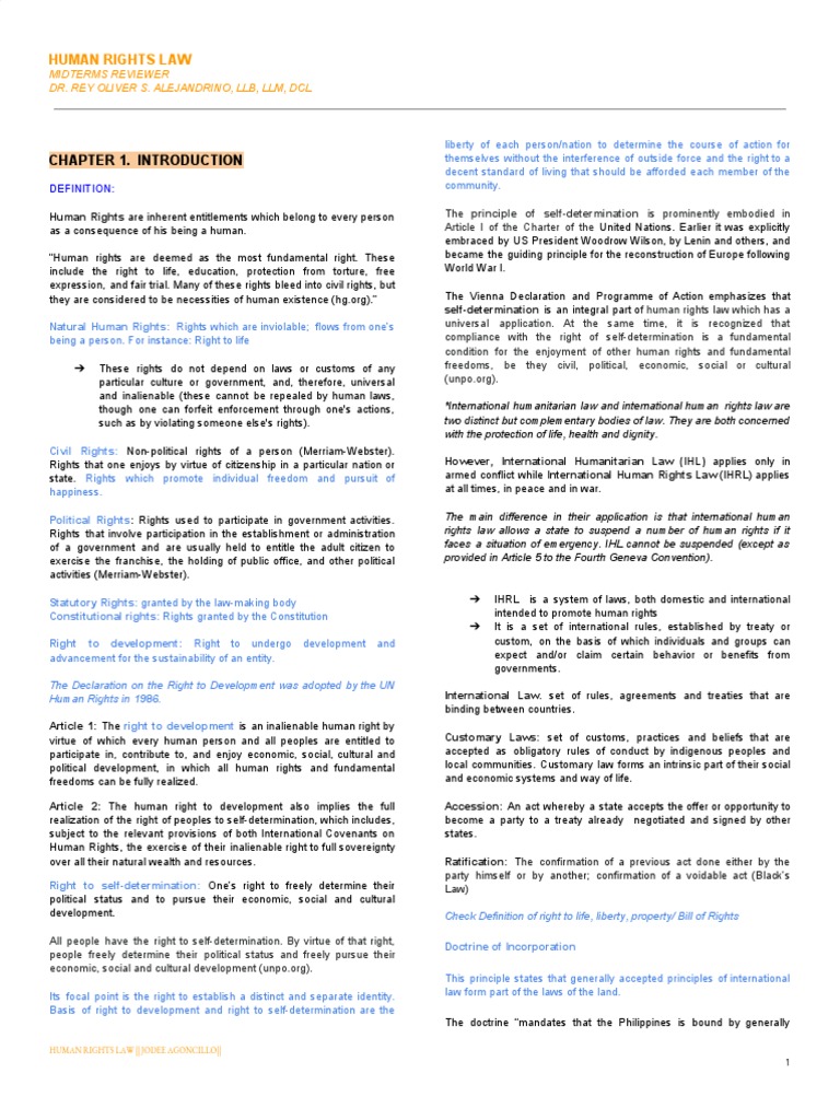 Chapter 1. Introduction: Human Rights Law | PDF | Human Rights | Rights