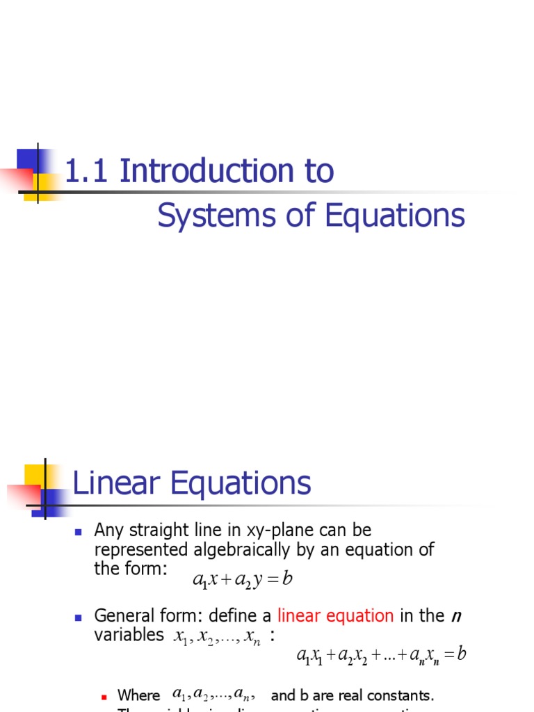 1.1 Introduction To Systems of Equations | PDF | Equations | System Of ...